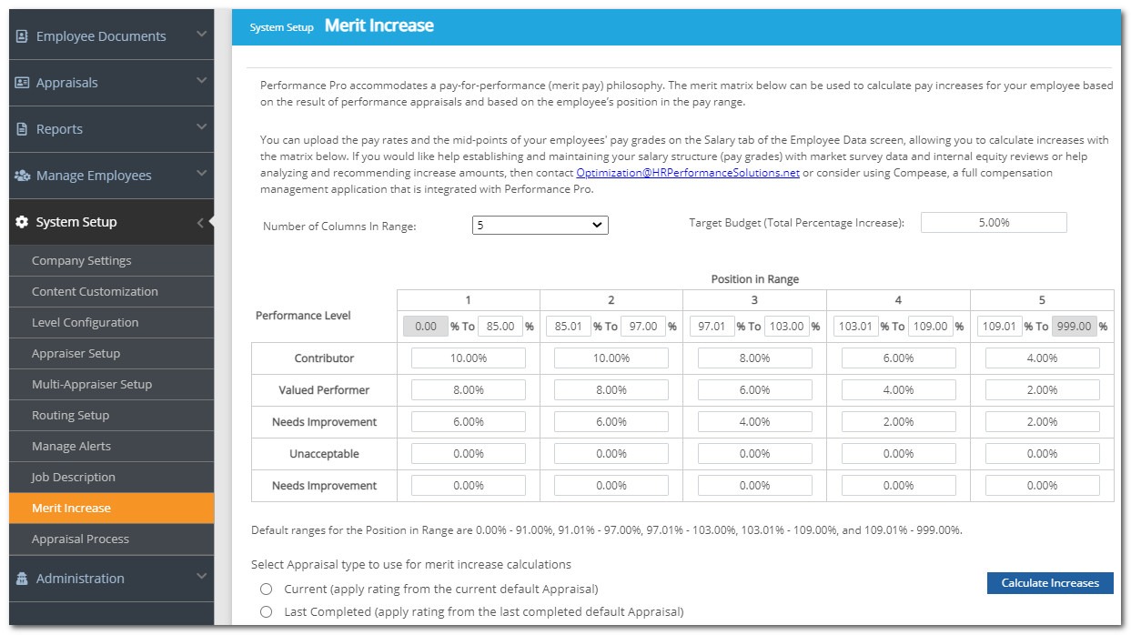 Performance Pro Update v3.13-Merit Matrix Enhancements